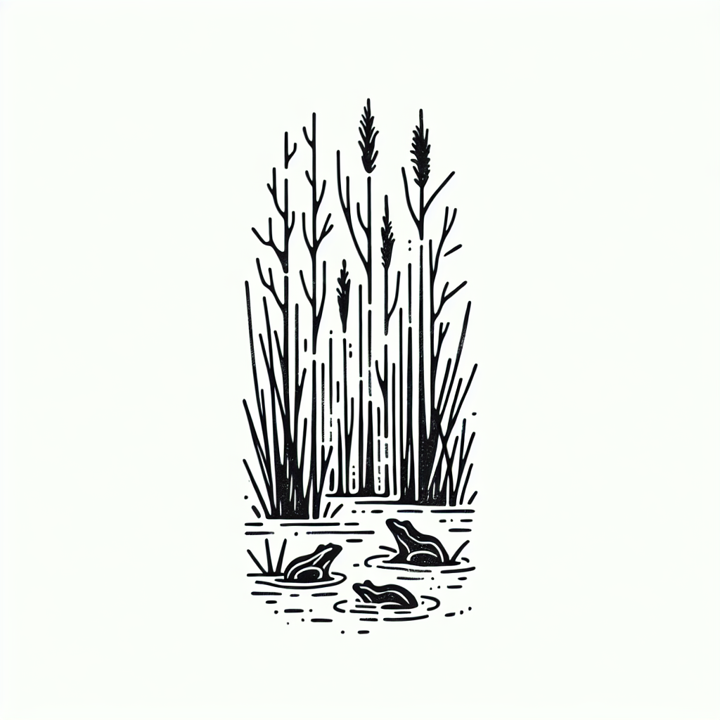 Minimalist "Armana Style Swamp Items Li" Tattoo Design | TattooCanvas.com