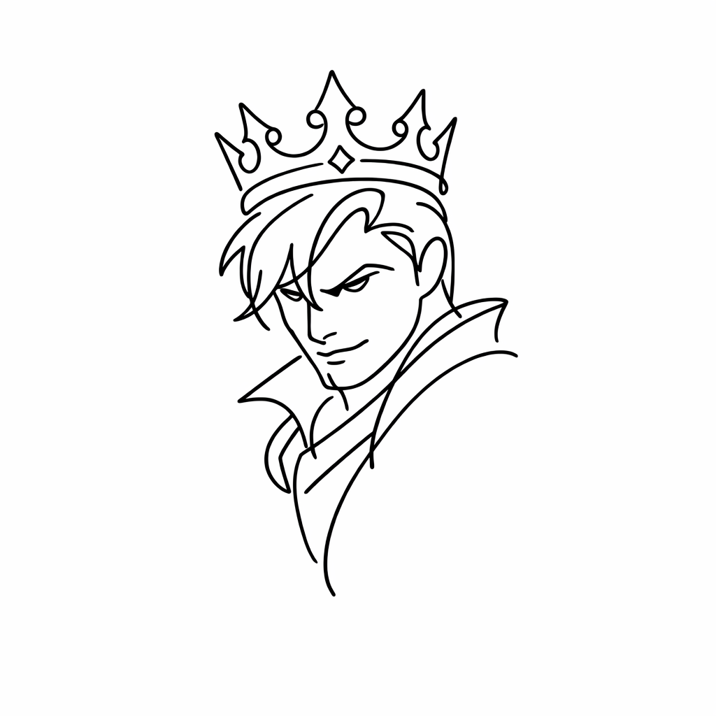 Single line "Edgardo Con Una Corona De R" Tattoo Design | TattooCanvas.com