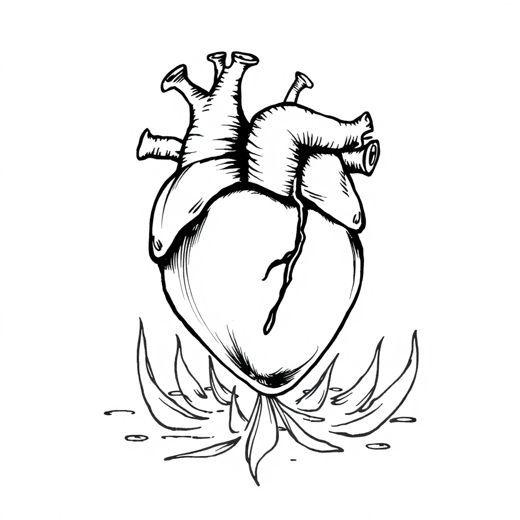 Sketch "Realistic Heart With Valves" Tattoo Design | TattooCanvas.com