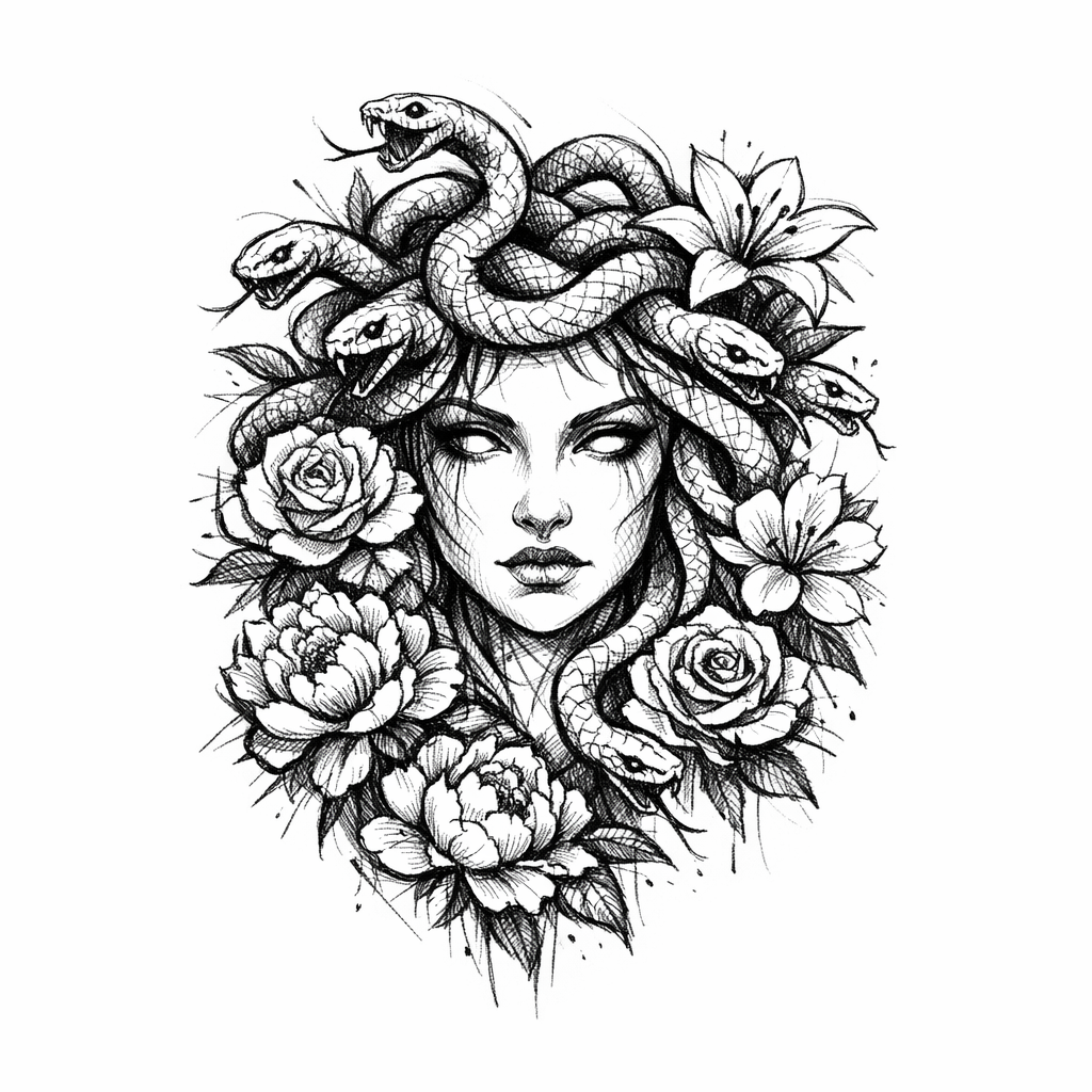 Sketch "Medusa Tattoo That Has 9 Sn" Tattoo Design | TattooCanvas.com