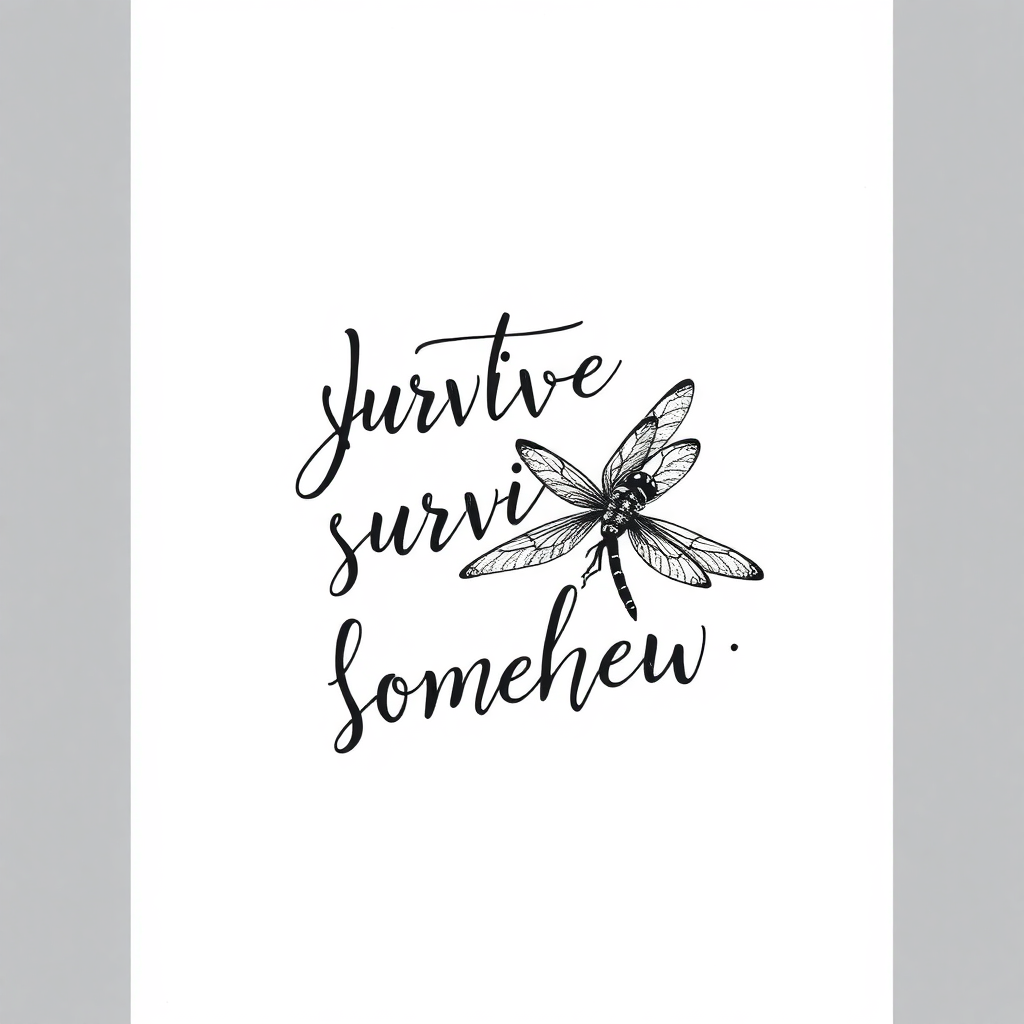 Sketch "Just Survive Somehow With D" Tattoo Design | TattooCanvas.com