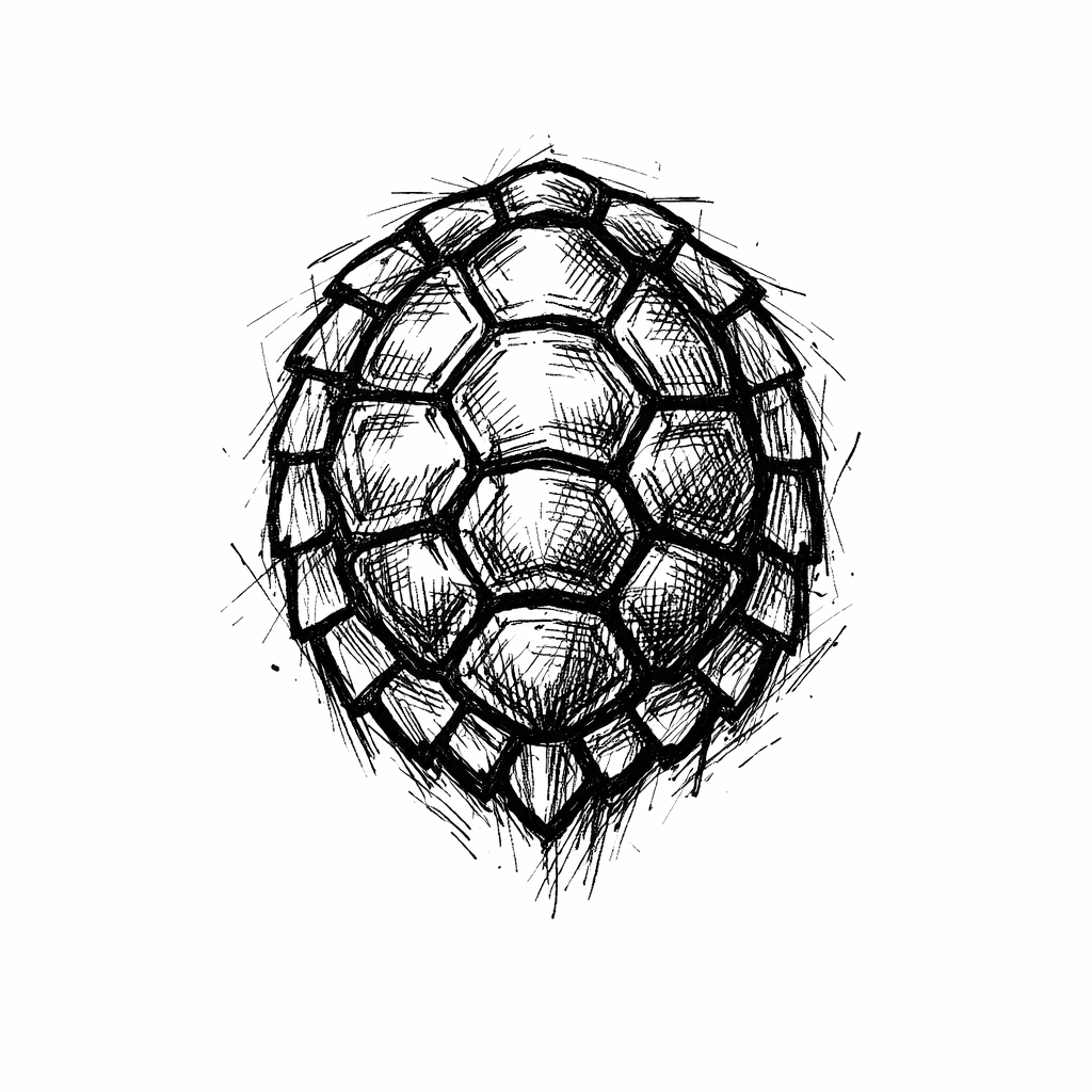 Sketch "Turtle Shell On Trapezius" Tattoo Design | TattooCanvas.com