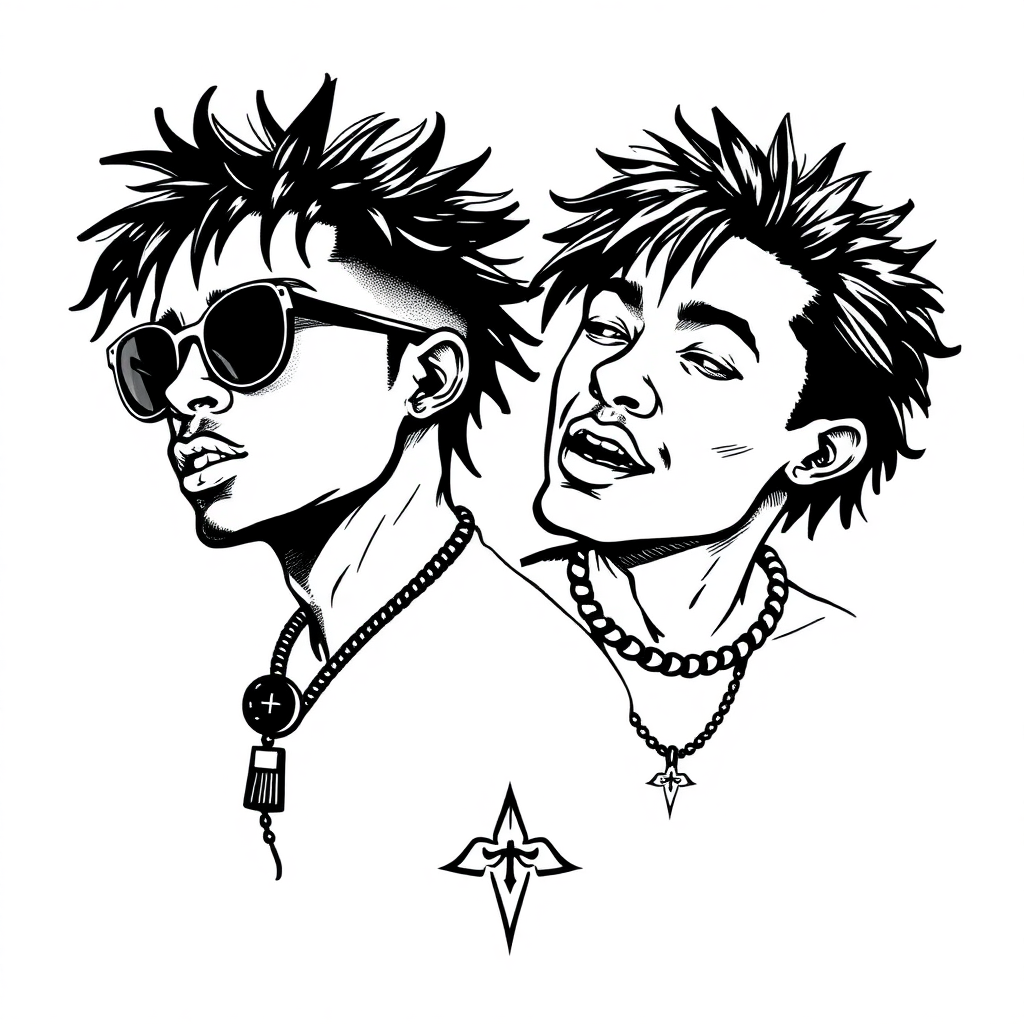 Sketch "Playboi Carti And Ken Carso" Tattoo Design | TattooCanvas.com