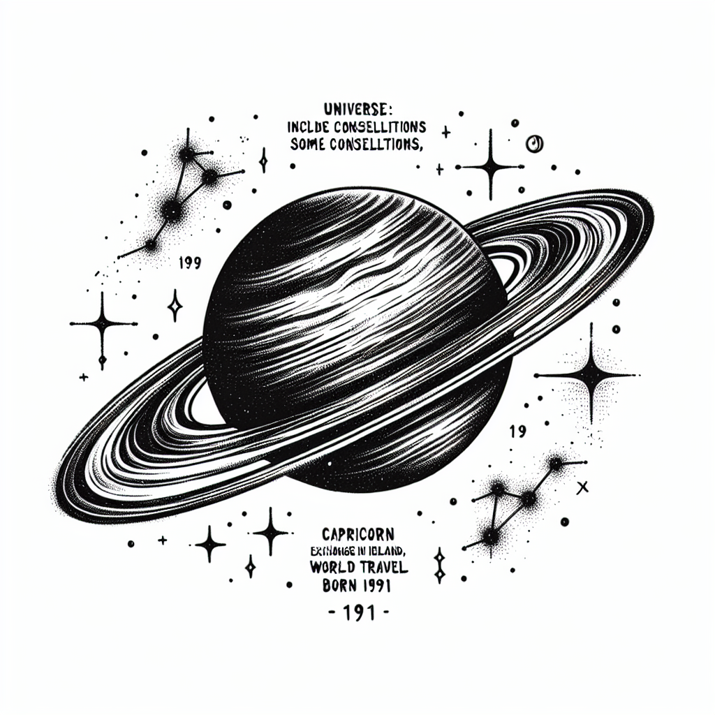 Sketch "Saturno Seus Anis Destacado" Tattoo Design | TattooCanvas.com