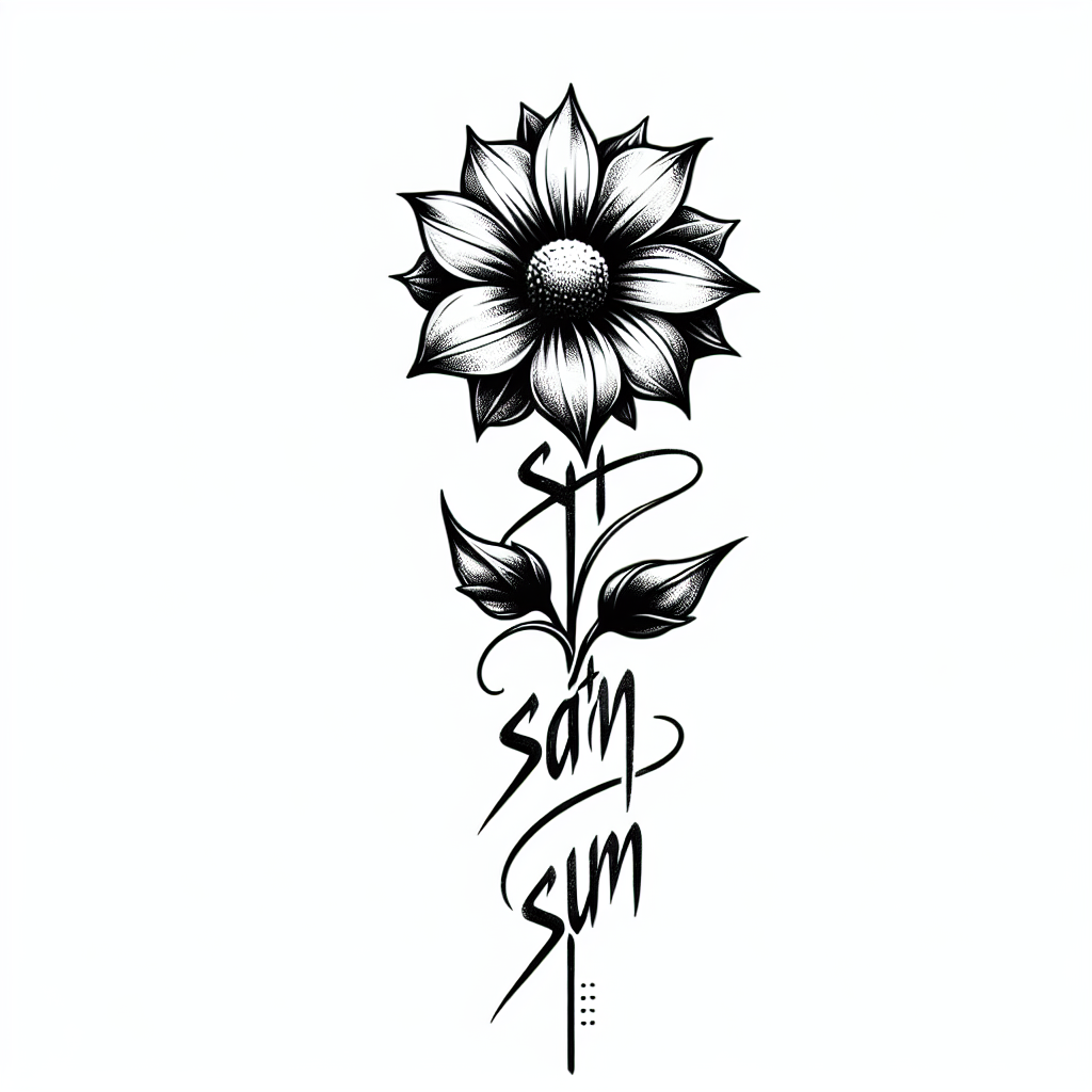 Sketch "Satis Sum In Cursive Writte" Tattoo Design | TattooCanvas.com