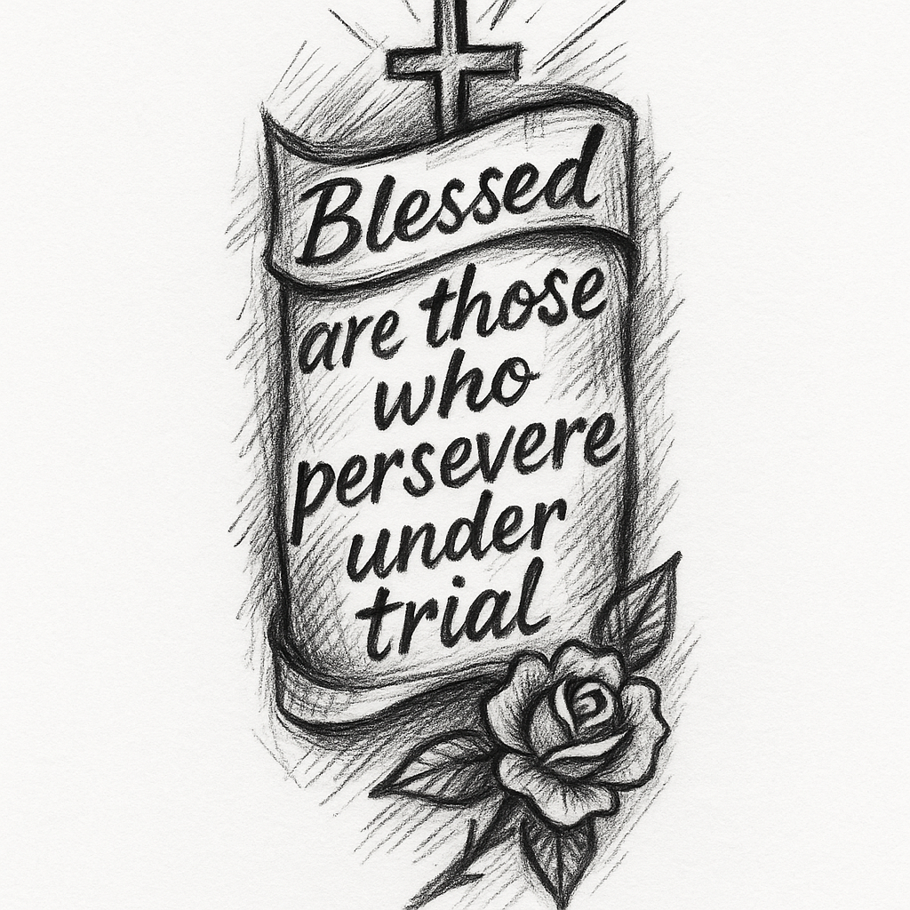 Sketch "The Verse Blesses Are Those" Tattoo Design | TattooCanvas.com