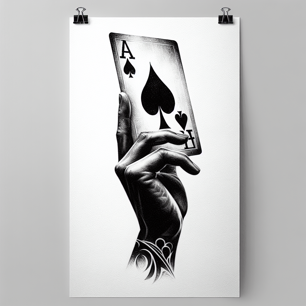 Realism "Playing Card 4 Of Spades" Tattoo Design | TattooCanvas.com