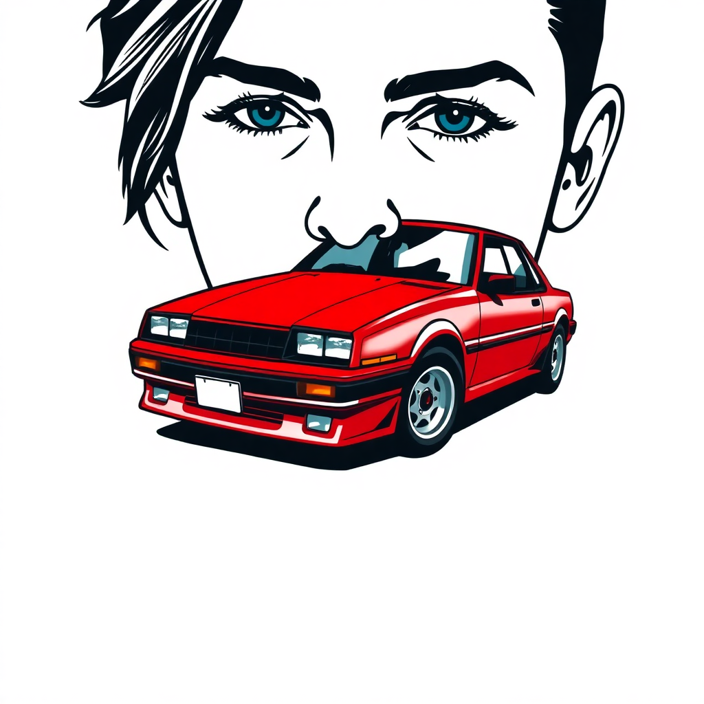 Portrait "Tattoo Of Red Toyota Ae86 C" Tattoo Design | TattooCanvas.com