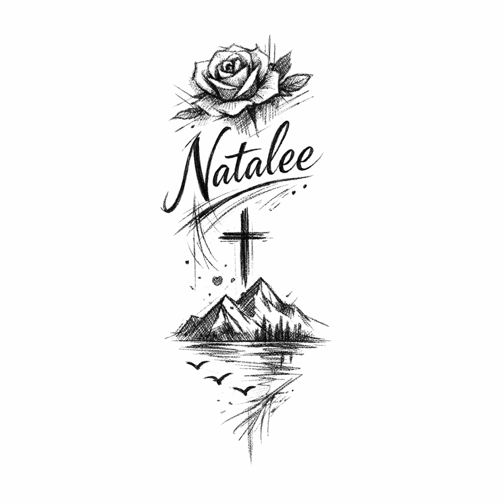 Sketch "The Name Natalee In A Beaut" Tattoo Design | TattooCanvas.com