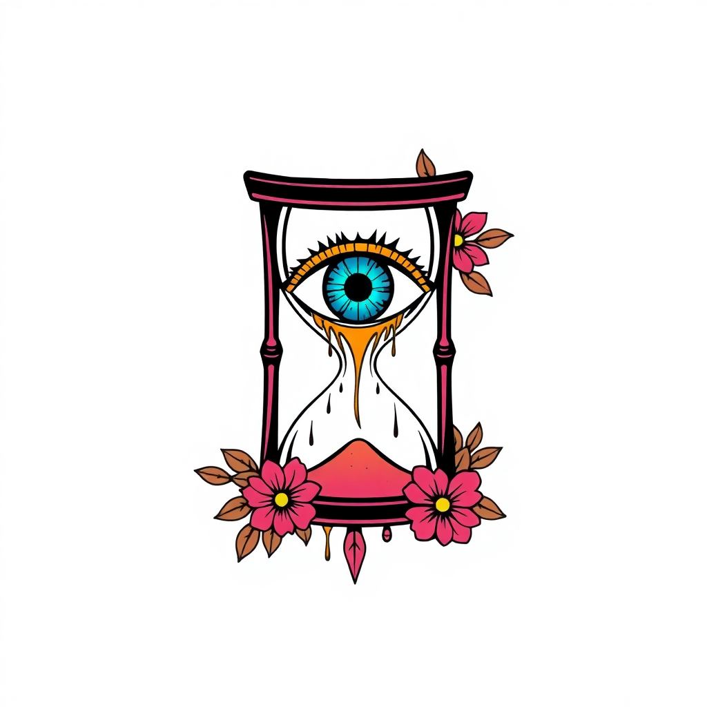 Minimalist "Stencil Of A Trippy Drippy " Tattoo Design | TattooCanvas.com