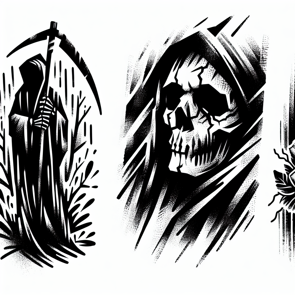 Sketch "Female Grim Reaper" Tattoo Design | TattooCanvas.com
