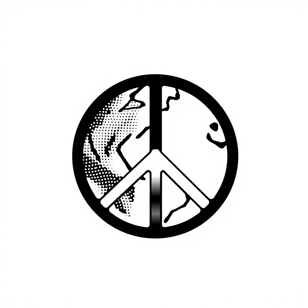 Dotwork "Peace Sign Earth" Tattoo Design | TattooCanvas.com