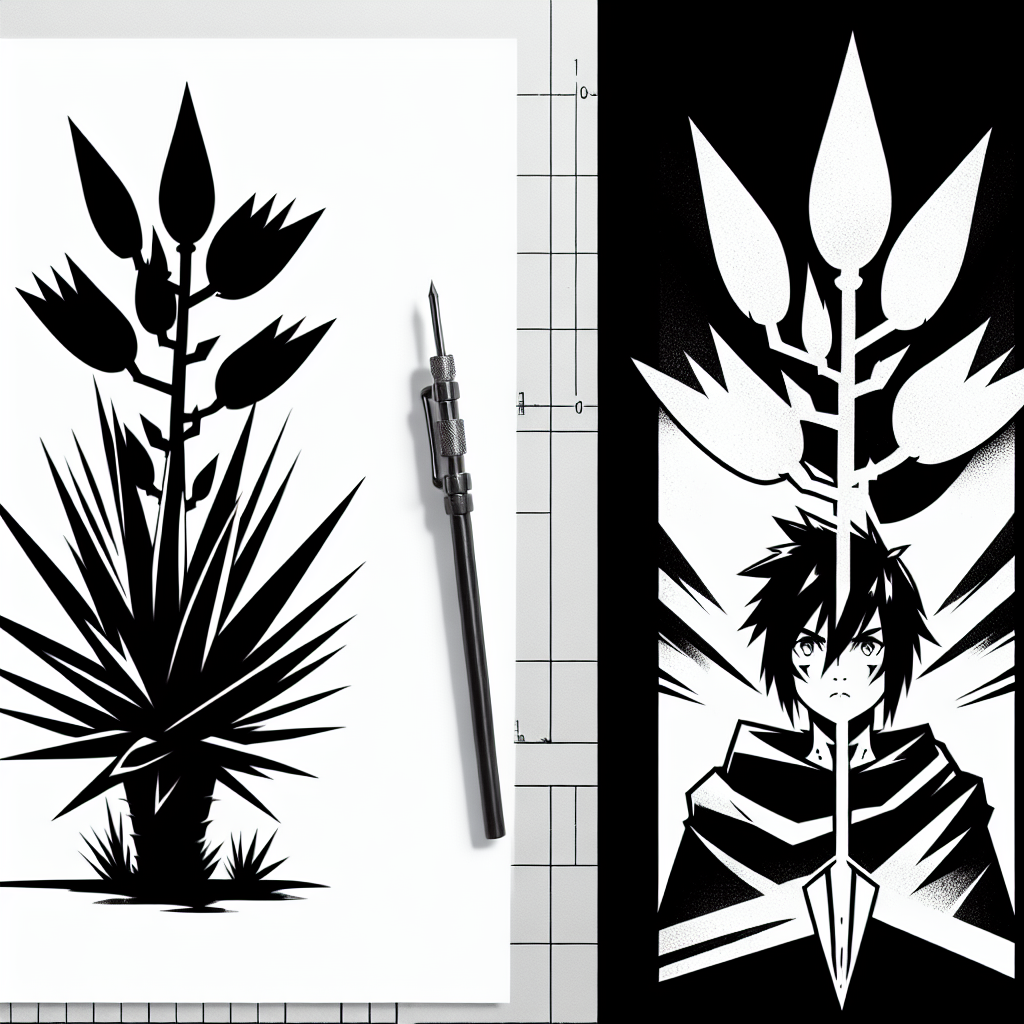 Anime "A Single Yucca Plant With A" Tattoo Design | TattooCanvas.com