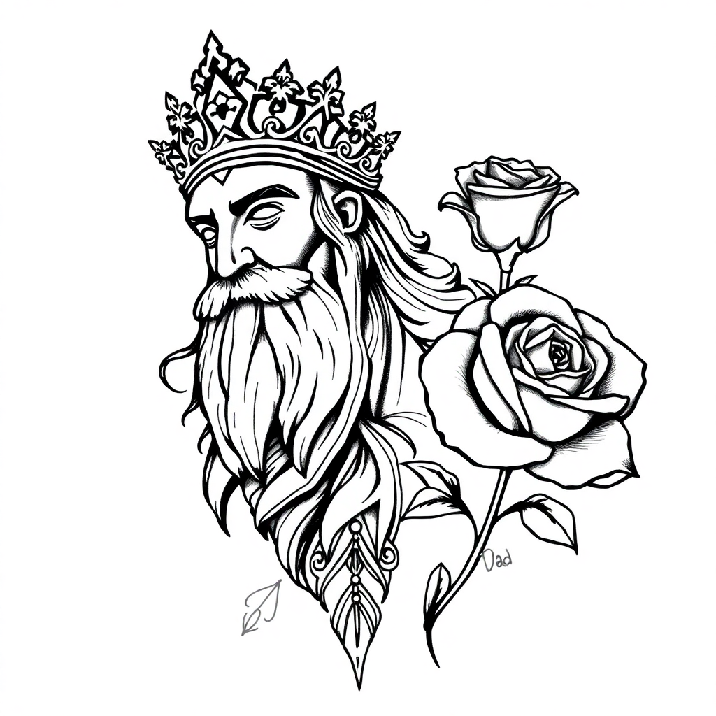 Sketch "Ancient Spanish God With Fa" Tattoo Design | TattooCanvas.com