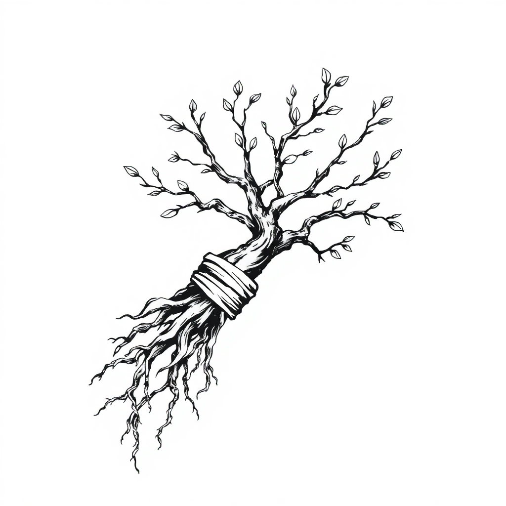 Sketch "Poison Tree Roots Wrap Woun" Tattoo Design | TattooCanvas.com