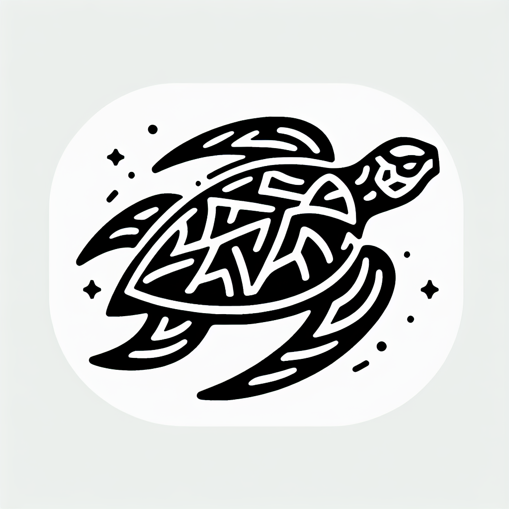 Minimalist "Turtle Lineart" Tattoo Design | TattooCanvas.com